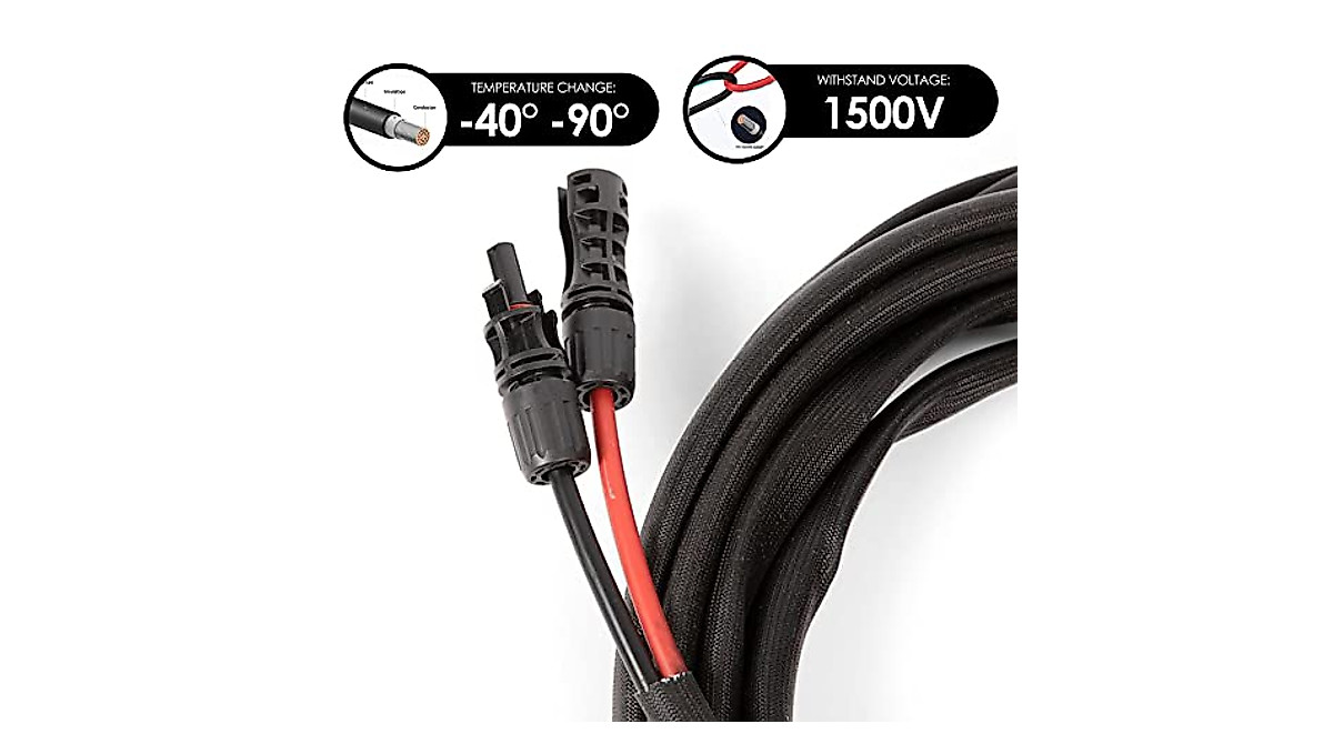 30Ft Solar Extension Cable with Durable Connectors