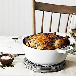 Staub Cast Iron Dutch Oven, 3.75Qt, serves 3-4, Made in France, White