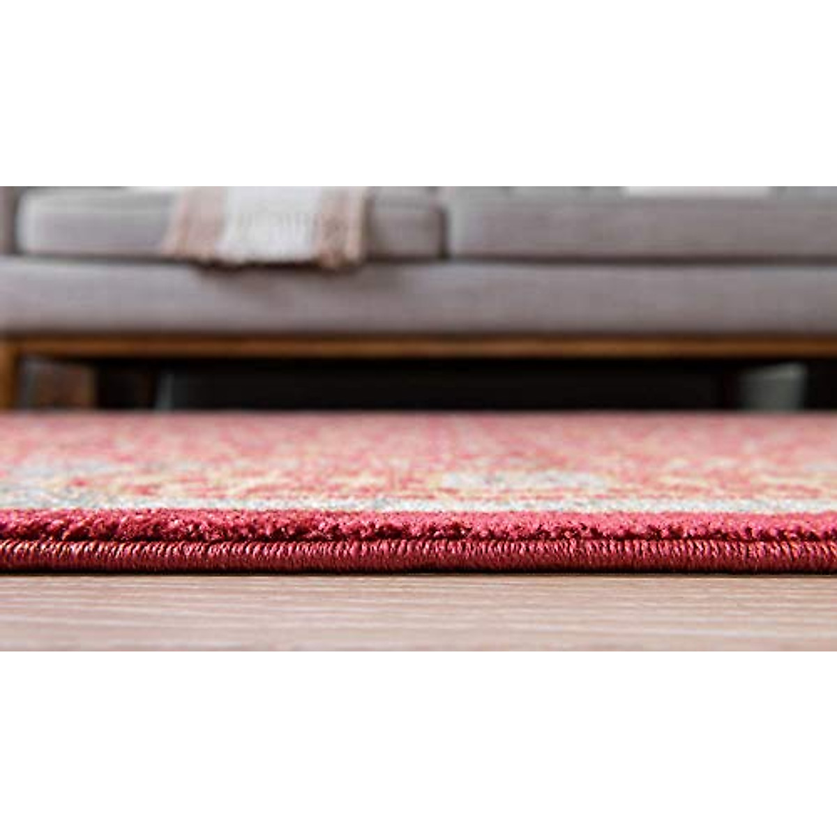 Unique Loom Palace Collection Traditional Geometric Area Rug, 3' 3" x 5' 3", Red/Light Blue