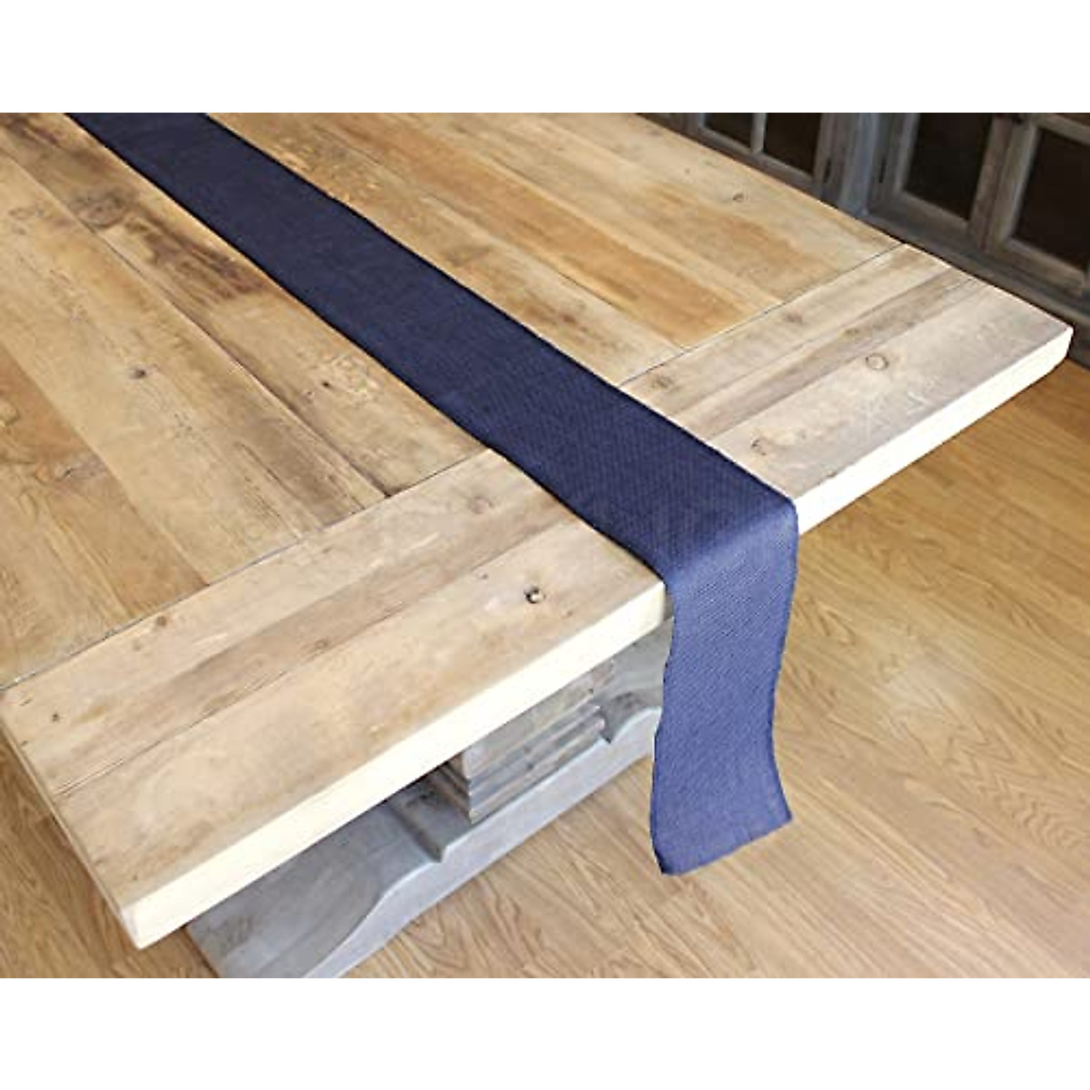 CleverDelights 6" Navy Burlap Roll - Finished Edges - 10 Yards - Jute Burlap Fabric