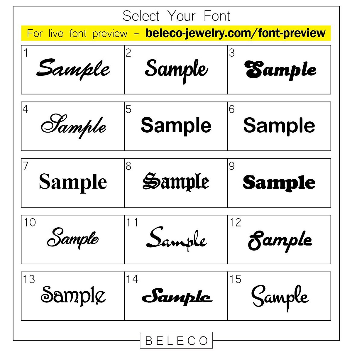 Beleco Custom Name Necklace 18k Gold/Rose Plated or Sterling Silver 925 - Personalized Name Necklace