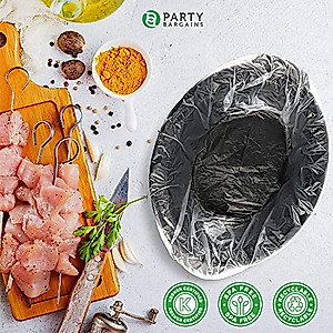 Party Bargains 30 Bags Slow Cooker Liners - Fits 7 - 8 Quarts, 21 x 4 x 13 Inches, 4" Wide Gusset, X-Large Crock Pot Liners, Multi Use Cooking Bags, Sous Vide