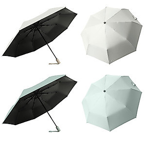 BAODINI Small Travel Umbrella for Rain Protection Sun-Folding UV Umbrella Windproof Compact