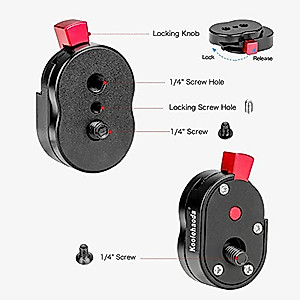 Koolehaoda Mini Quick Release Plate System with 1/4" Screw for Camera Tripod, Gimbal, Monopods,Video Monitors, Magic Arm, Flash Bracket, Stabilizer