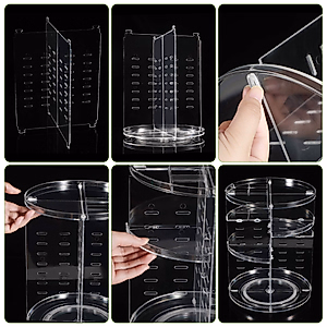 COYAHO 360° Rotating Makeup Organizer, Spinning Bathroom Organizer Countertop, Cosmetic Organizer Makeup Holder Shelf, Make Up Organizers and Storage for Bedroom, Transparent