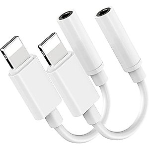 Lightning to 3.5 mm Headphone Jack Adapter, [Apple MFi Certified] 2 Pack Headphone Adapter for iPhone Converter Dongle Auxiliary Audio Jack Aux Accessories Compatible iPhone 14 13 12 11 X XS XR 8P 7 6