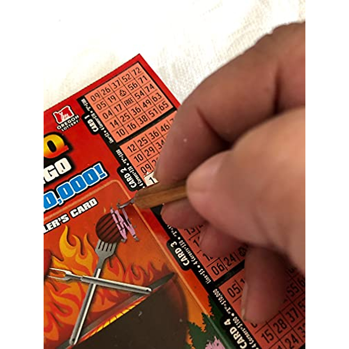 Lottery Card Scratching Tool. Wood Handle (Clear Finish) and a Metal tip.