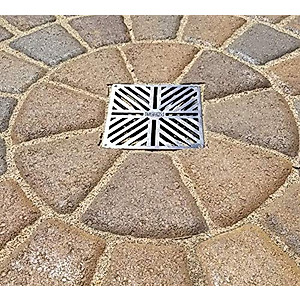 USA Made - Sinnov - 6" x 6" Premium Outdoor Modern Paver Size Drain Grate - Use with both 3" or 4" Drain Pipe, PVC or Flexible Pipe (Stainless Steel)