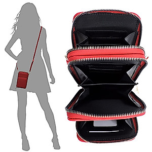 MIZUBA Small Crossbody Cell Phone Purse Mini Messenger Shoulder Bag Crossbody Wallet with Credit Card Slots (A-Leopard)