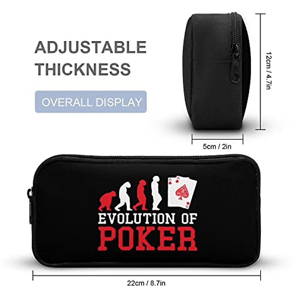 Evolution of Poker Pencil Case Pencil Pouch Coin Pouch Cosmetic Bag Office Stationery Organizer
