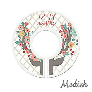 Modish Labels Baby Clothes Size Dividers, Baby Closet Organizers, Size Dividers, Baby Closet Organizers, Closet Dividers, Clothes Organizer, Nursery, Girl, Woodland, Deer, Boho, Flowers, Tan (Baby)