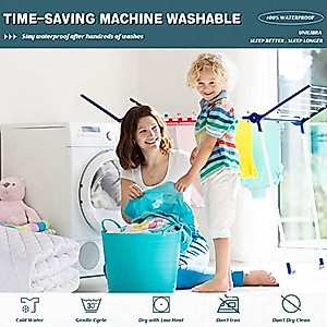 Queen Mattress Cover Waterproof, Deep Pocket Mattress Pad Protector Fits to 6''-21'', Breathable Hollow Cotton Filling Quilted Mattress Protector for Queen Size