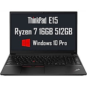 Latest Lenovo ThinkPad E15 15.6" FHD (16GB DDR4 RAM, 512GB PCIe SSD, AMD 8-Core Ryzen 7 4700U (Beat i7-1165G7)), Full HD IPS Business Laptop, Type-C, HDMI, Webcam, Windows 10 Pro / Windows 11 Pro