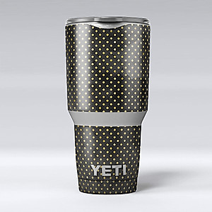 Design Skinz Black and Gold Watercolor Polka Dots V2 - Skin Decal Vinyl Wrap Kit Compatible with The Yeti Rambler Cooler Tumbler Cups