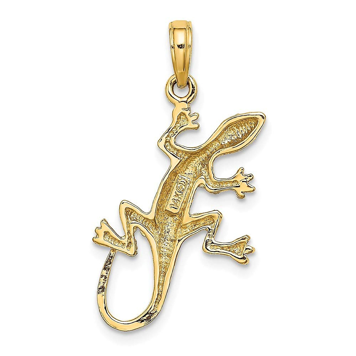 BillyTheTree Jewelry 14K Yellow Gold 2-D Gecko Pendant