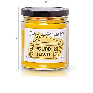 One Ticket to Pound Town - Lemon Pound Cake Scented - Funny 6 oz Jar Candle- 40 Hour Burn Time. Great Gift for Him, Him, Boyfriend, Girlfriend, Wife, Husband, BFF Best Friend Anniversary