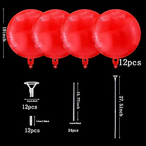 12 Pack Halloween Decoration Includes Reusable Cool Red Balloon Kit with Balloon Sticks with Cups, Halloween Prop,Halloween Decoration for Halloween Cosplay