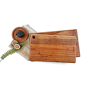 BOUMBI Zelkova Wood Reversible Cutting Board(15.55x9.05 x 1.1 Inches) Meidum