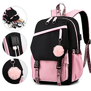 Cihuiung Anime Backpack with USB Charging Port Suitable for Work,Traveling,Camping,Bookbag for Unisex 17.7 in