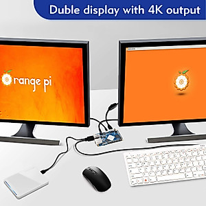 Orange Pi 4B 4GB+16GB Single Board Computer, Rockchip RK3399 6-Core ARM 64 Bit Development Board with 16GB eMMC Flash, Compatible Android/Ubuntu/Debian OS(Pi 4B+Case+Heat Sink+Power Supply)