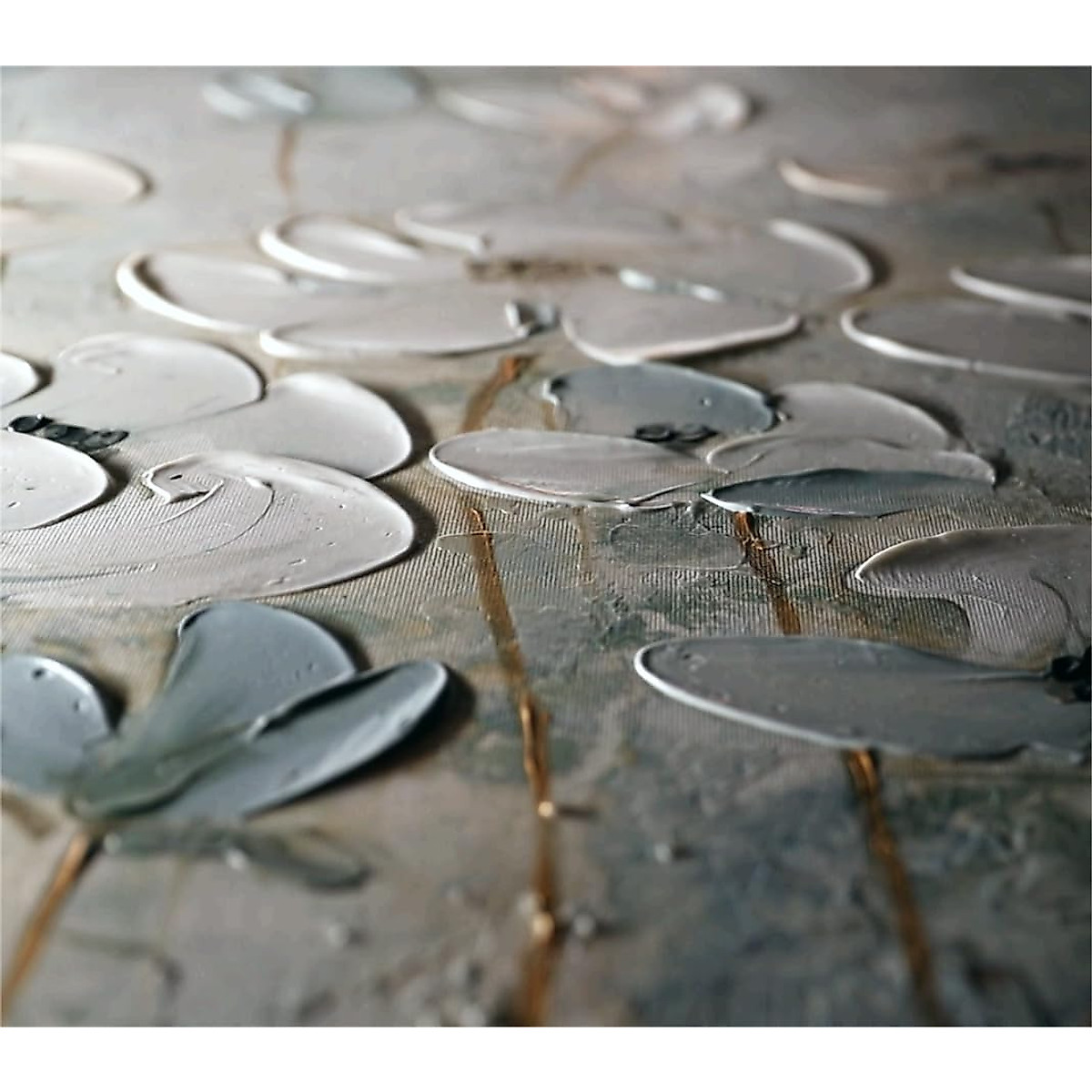 ArtbyHannah Wall Paintings Large Canvas Wall Art Wall Decor Living Room Textured 3D Hand-Painted Oil Painting Flowers Wall Art for Office Bedroom, 24x48