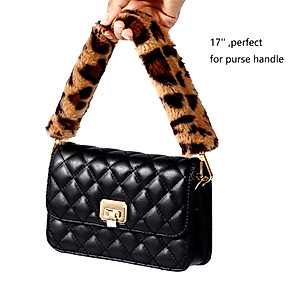 Xiazw Winter Warm Wide Purse Chain Strap Bag Handle Replacement for Handbag (White)