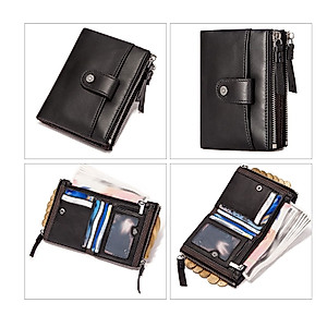 SPYBY Business Card Cases Genuine Leather Money Clips Men's Wallets Money Organizers (Color : Red)