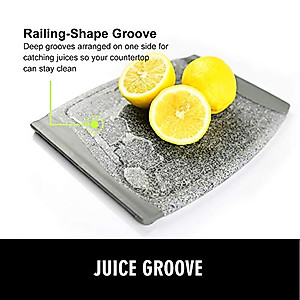 Small Plastic Cutting Board Set of 2, Mini Cutting Board for Small Kitchen Tasks, Non Slip Edges, Unique Design with Multiple Juice Grooves! BPA Free, Non-Porous, Dishwasher Safe (9.84" x 7.48")