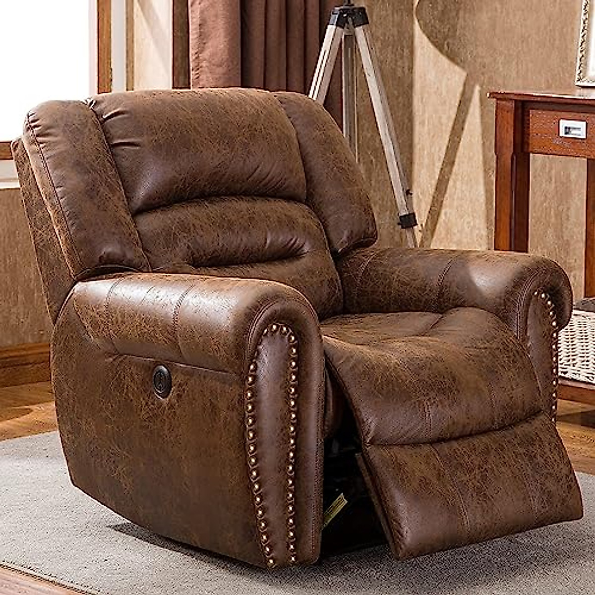Phoenix Home Classic Power Chair Recliner, Nut Brown
