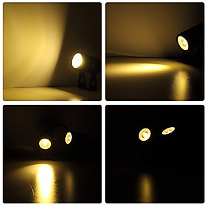 T-SUN Solar Spotlights 2W Outdoor LED Landscape Spot Light, 2-in-1 Waterproof Solar Powered Wall Lights Auto ON/Off with Dual Headlamp for Garden, Yard, Pathway(Warm White)