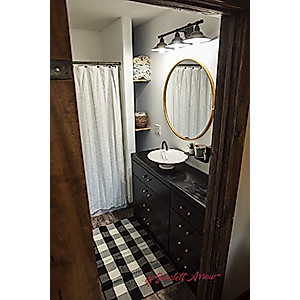 Buffalo Plaid Rug 28" x 43" - Indoor/Outdoor Black and White Checkered Rug - Area Rugs for Layered Door Mats Washable Carpet for Porch/Kitchen/Farmhouse - Washable Thick Plaid Hand-Woven Fabric