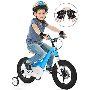 3 Pairs Kids Half Finger Gloves Sport Gloves Non-Slip Gel Gloves for Children Cycling Riding Biking (Cool, 3-5 Years)