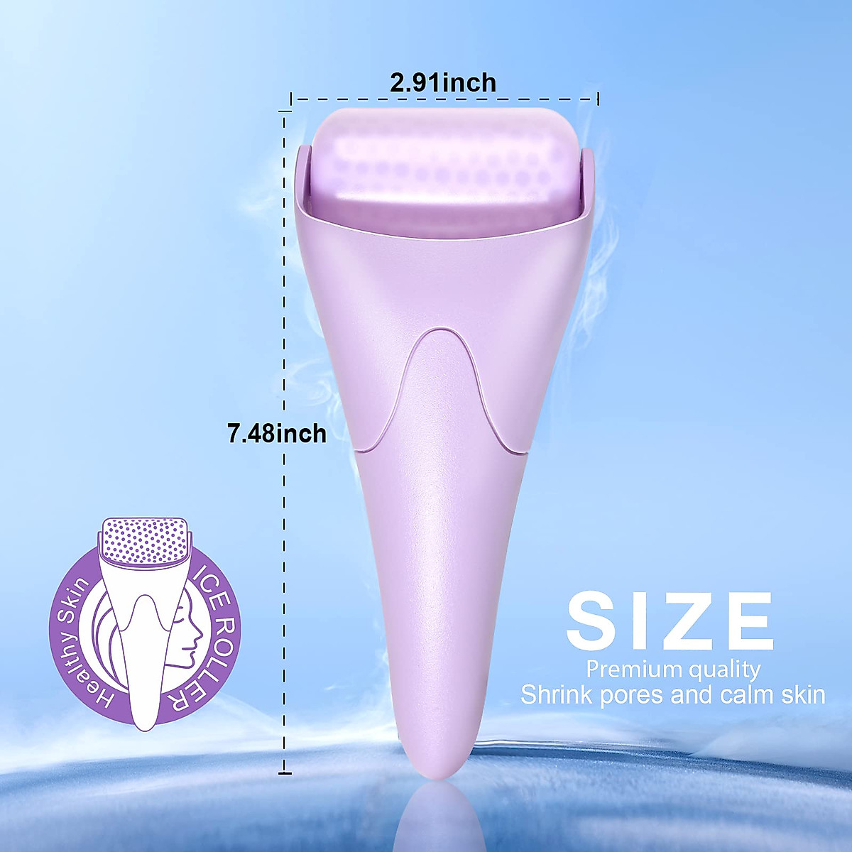 Teenitor Purple Ice Roller for Face, Anxiety Relief Items, Ice Face Roller Skin Care, Cold Face Roller for Puffiness, Face Roller Freezer Facial Massager Skin Care Tools