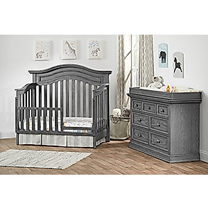 Oxford Baby Glenbrook Crib to Toddler Bed Guard Rail Conversion Kit, Graphite Gray, GreenGuard Gold Certified