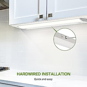 ASD LED Under Cabinet Lighting, 48 inch 24W 1758 LM, Dimmable Hardwired Under Cabinet Lights for Kitchen, 3000K Soft/4000K Cool/5000K Daylight, Under Counter Light Fixtures, ETL Energy Star White