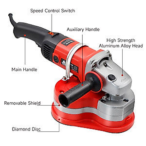 HTAXSCC Electric Diamond Polisher Machine with 3pcs Diamond Concrete Grinding Wheels for Polishing and Cleaning Stone Concrete Surface, Cement, Marble, Rock, Granite, and Thinset Removing