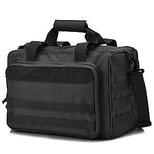 Tactical Gun Shooting Range Bag, Deluxe Pistol Range Duffle Bags Black