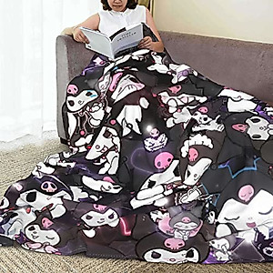Kawaii Super Soft Blanket Cute Plush Blanket All Season Flannel Fleece Blanket for Kids Adult Sofa Bedding Living Room Decor 50"X40"