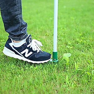 Ohuhu Stand-Up Weeder and Root Removal Tool with 3 Stainless Steel Claws, 39" Long Reinforced Aluminum Alloy Pole Manual Ruderal Remover Weed Puller Hand Tool with High Strength Foot Pedal