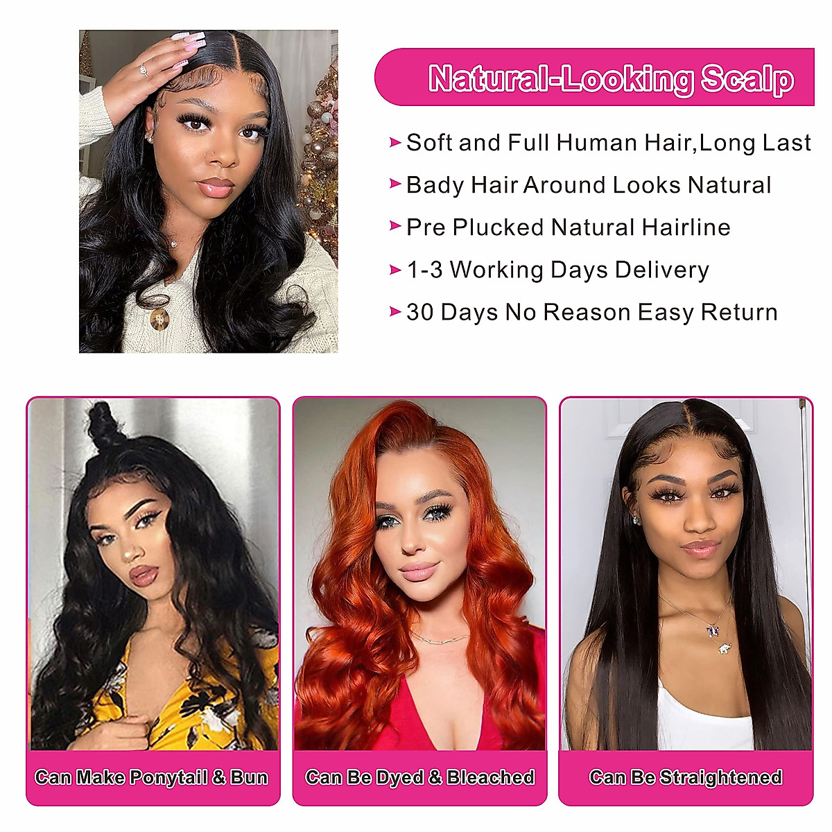 Aaliweya 5x5 HD Lace Closure Wigs Human Hair Body Wave 5x5 Transparent Lace Front Wig for Women 150 density Lace Closure Wig Pre Plucked with Baby Hair Soft and Smooth Natural Black Color 22inch