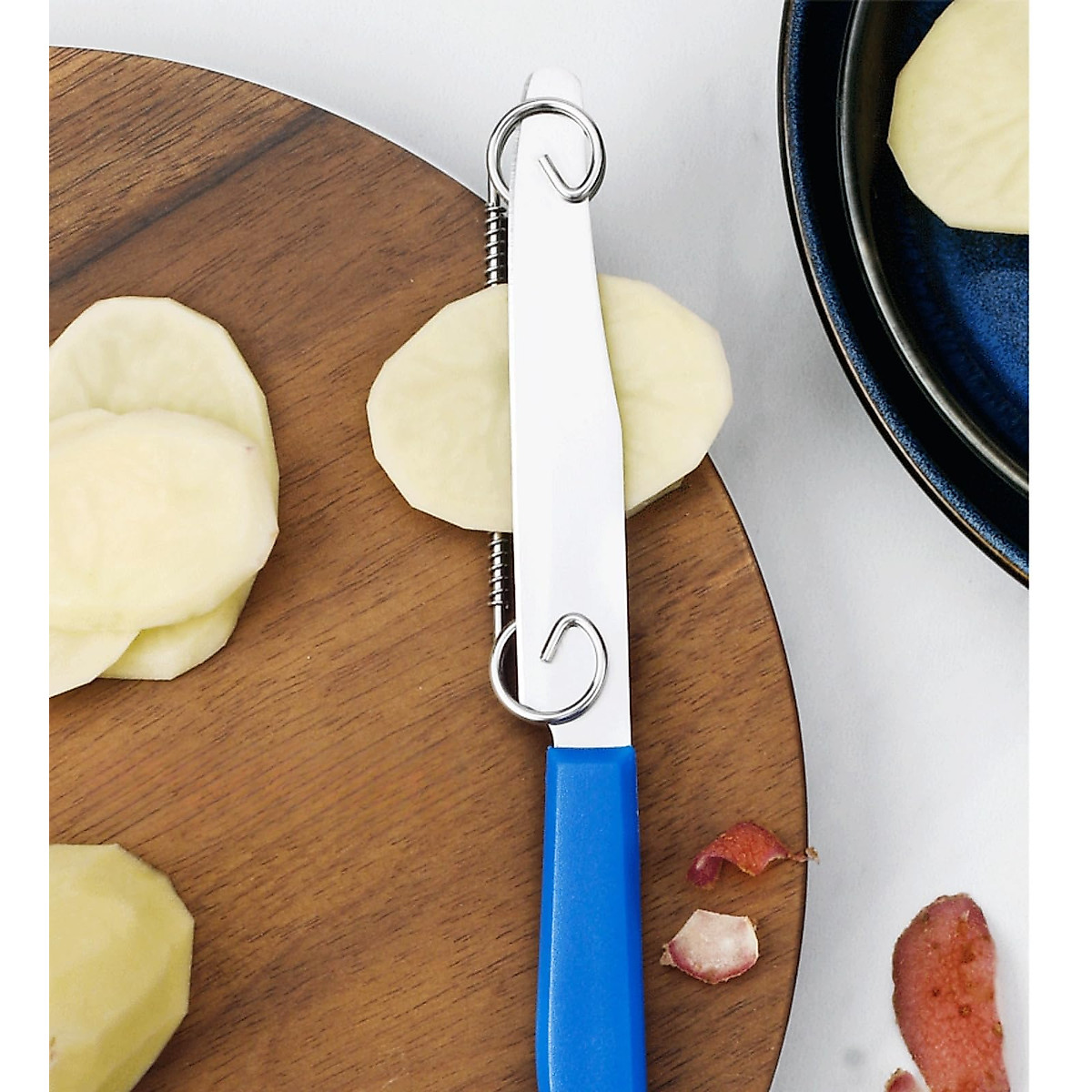 Generic Quick Slicing Knife, 2024 New 3 in 1 Multifunctional Fruit Peeling Knife with Removable Spring, Kitchen Household Sharp Stainless Steel Fruit and Vegetable Fruit Slicing Knife (1)