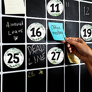 40 Pieces Eucalyptus Laminated Student Numbers Classroom Decorations Cutouts Circle Wood Grain Cutouts Bulletin Board Accents Cutouts with 40 Adhesive Glue Point Dots for Toddler Kids Classroom