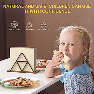 Gezond 50pcs Compostable Paper Napkins, Disposable Dinner Napkins 13 x 13 in Unbleached 2-ply Eco Lunch Tissue, Biodegradable Napkin for Thanksgiving Christmas Big Party