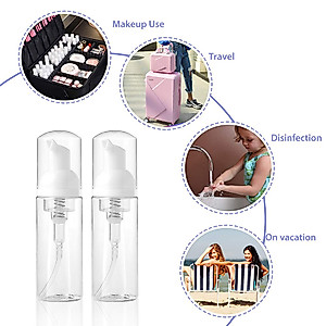 24Pcs 2oz Travel Soap Foam Bottle Empty Mini Plastic Dispenser Foaming Pump Cleaning Cosmetics Packaging Clear Portable for Refillable Castile Shampoo Hand Lotion