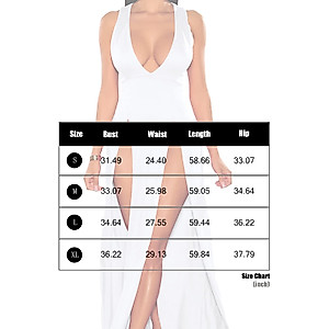 Women's Sexy Sleeveless High Side Split Bodycon Deep V Neck Bandage Dress Party Club Maxi Dresses White
