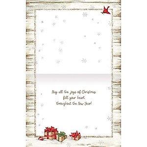 LANG Pine Forest Boxed Christmas Cards, Artwork by Sam Timm, 18 Cards & 19 Envelopes, 5.375" x 6.875", Exclusive LANG Artwork by Sam Timm for LANG, Glitter Embellishment (1004866)