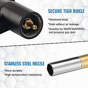 High Intensity Mapp Propane Torch Welding Kit, KOAKOMI Trigger Start Mapp Gas Torch with Self Ignition For Soldering Brazing Cooking,Mapp Gas Propane Head (CSA Certified)