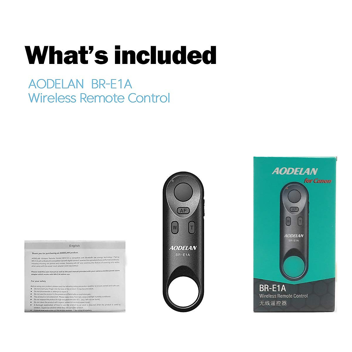 Wireless Camera Remote Shutter Release for Canon EOS M6 Mark II, R, RP, 90D, 77D, 800D, 200D, 250D, M50, Rebel T7i, Replace Canon BR-E1