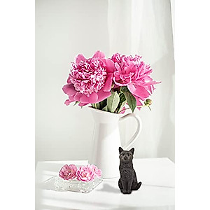 JFSM INC. 3" Black Cat Sitting Hand Painted Figurine - Cat Lover Gifts, Home Decor