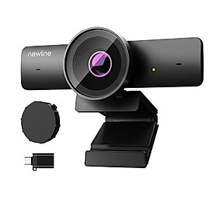 newlinework Full HD 1080P Webcam, Noise-Canceling Webcam with Microphone, Conference Webcam, Privacy Webcam Cover, 85°FOV USB Webcam, Plug and Play, Web Camera Works with Zoom/Skype/Teams, PC/Mac